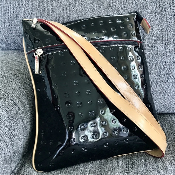 Arcadia | Bags | Arcadia Italian Patent Leather Crossbody Purse Black ...